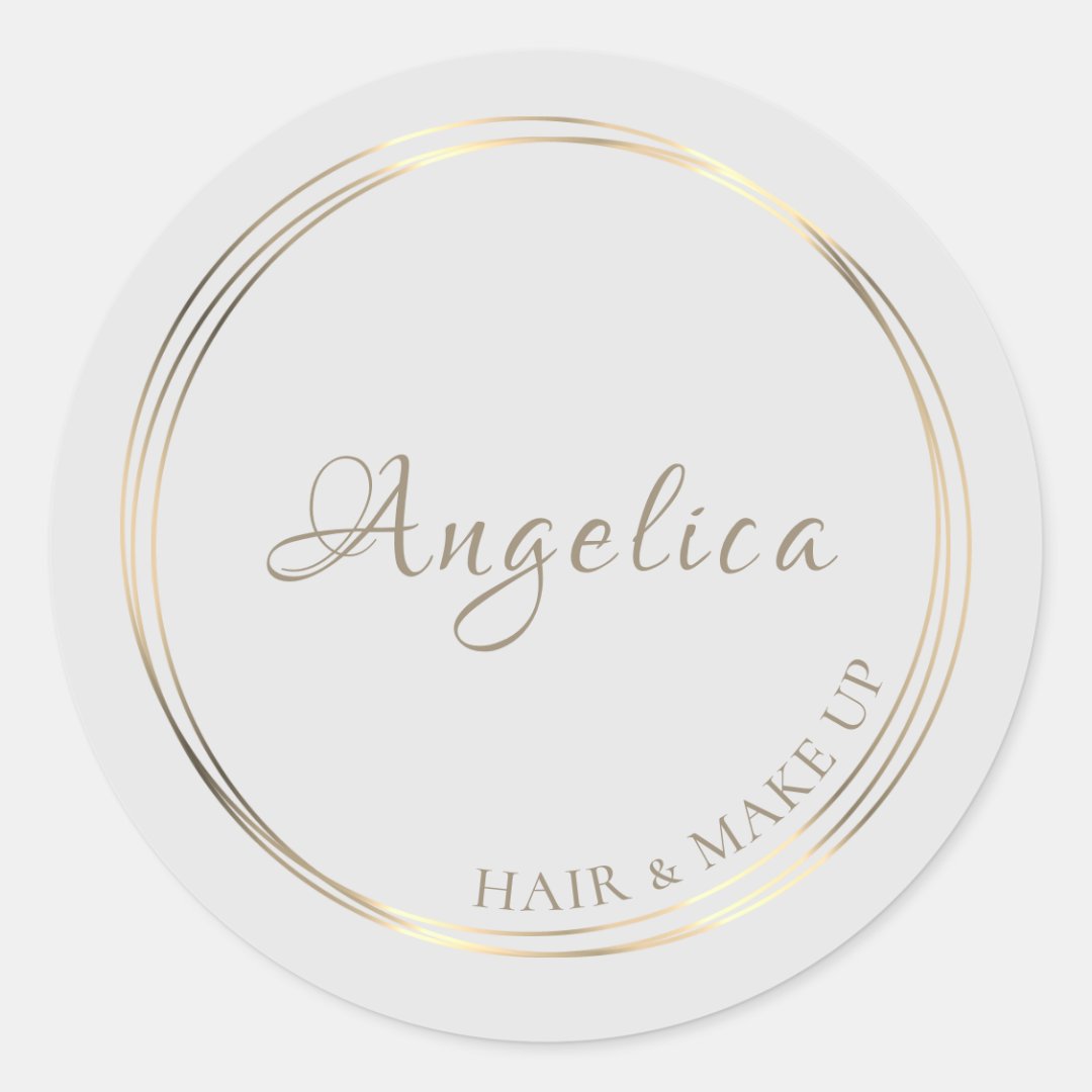 Professional Gold Circles Logo Classic Round Sticker | Zazzle