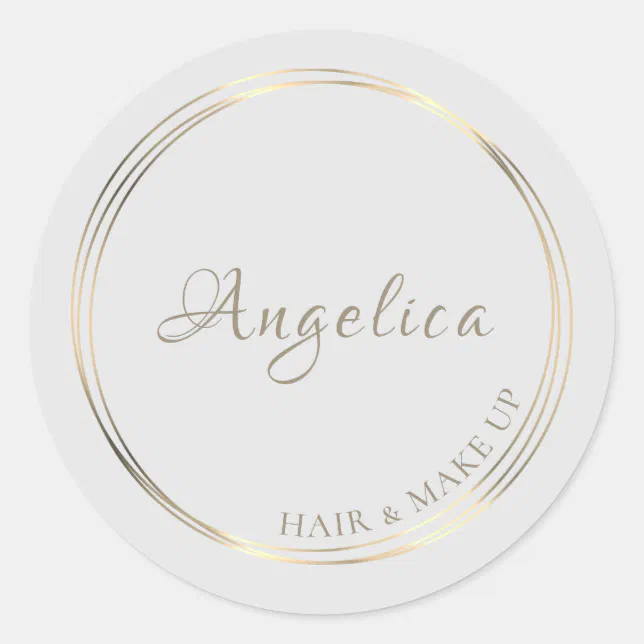 Professional Gold Circles Logo Classic Round Sticker | Zazzle