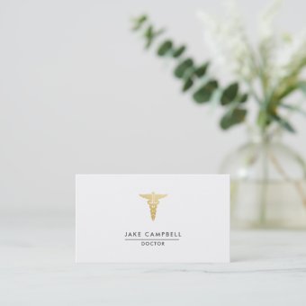 Professional Gold Doctor Medicine Symbol Business Card | Zazzle