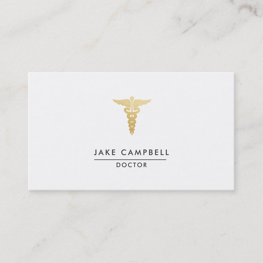 Professional Gold Doctor Medicine Symbol Business Card | Zazzle
