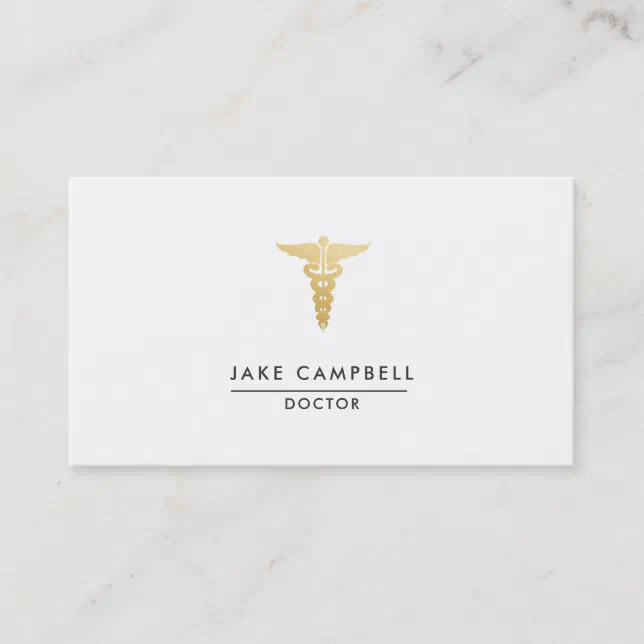 Professional Gold Doctor Medicine Symbol Business Card | Zazzle