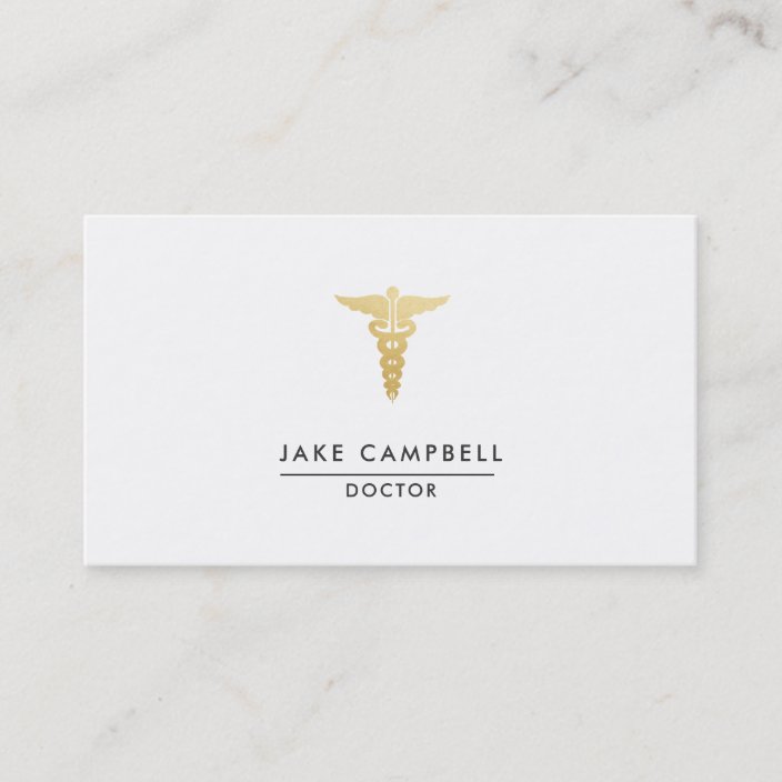 Professional Gold Doctor Medicine Symbol Business Card | Zazzle