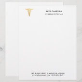 Professional Gold Doctor Medicine Symbol Letterhead | Zazzle