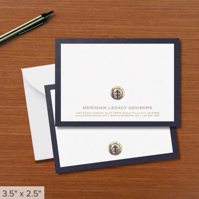 Professional Gold Logo Business Note Card | Zazzle