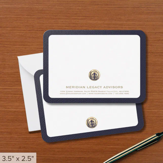 Professional Gold Logo Business Note Card | Zazzle