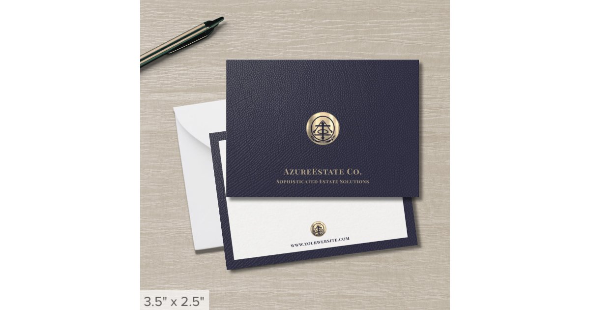 Professional Gold Logo Business Note Card | Zazzle