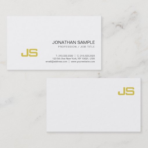 Professional Gold Look Monogram Elegant Design Business Card | Zazzle