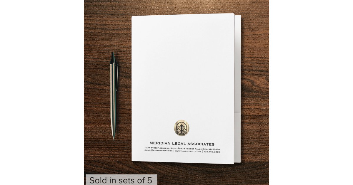 Professional Gold Seal Legal Pocket Folders | Zazzle