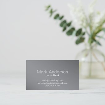 Professional Gray Background Business Card | Zazzle
