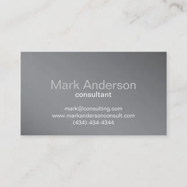 Professional Gray Background Business Card | Zazzle