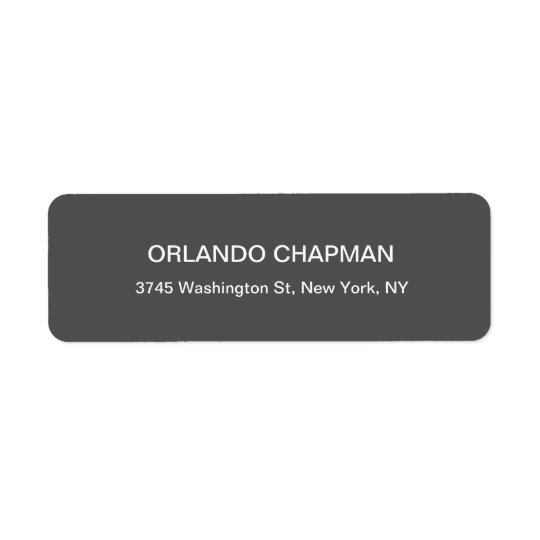 Professional Gray Background Modern Plain Elegant Label | Zazzle.com