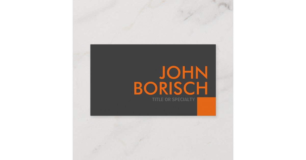 Professional Grey Orange Business Profile Card | Zazzle