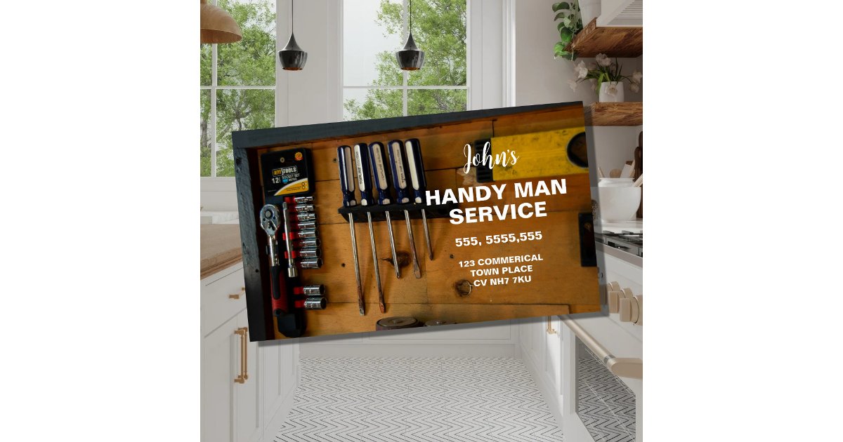 Professional Handyman Business Card Template | Zazzle