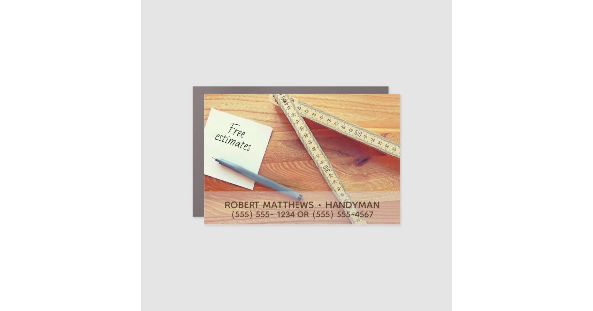 Professional Handyman Carpenter Advertising Car Magnet | Zazzle