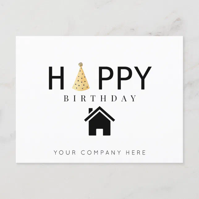 Professional Happy Birthday Realty Postcard | Zazzle