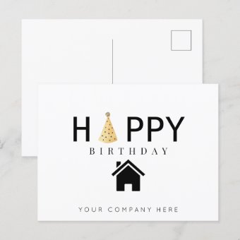 Professional Happy Birthday Realty Postcard | Zazzle