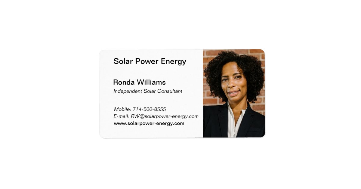 Professional HeadShot Business Card Label | Zazzle