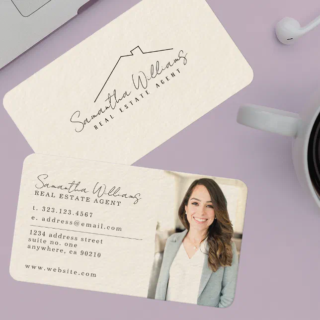 Professional Headshot Real Estate Business Cards | Zazzle