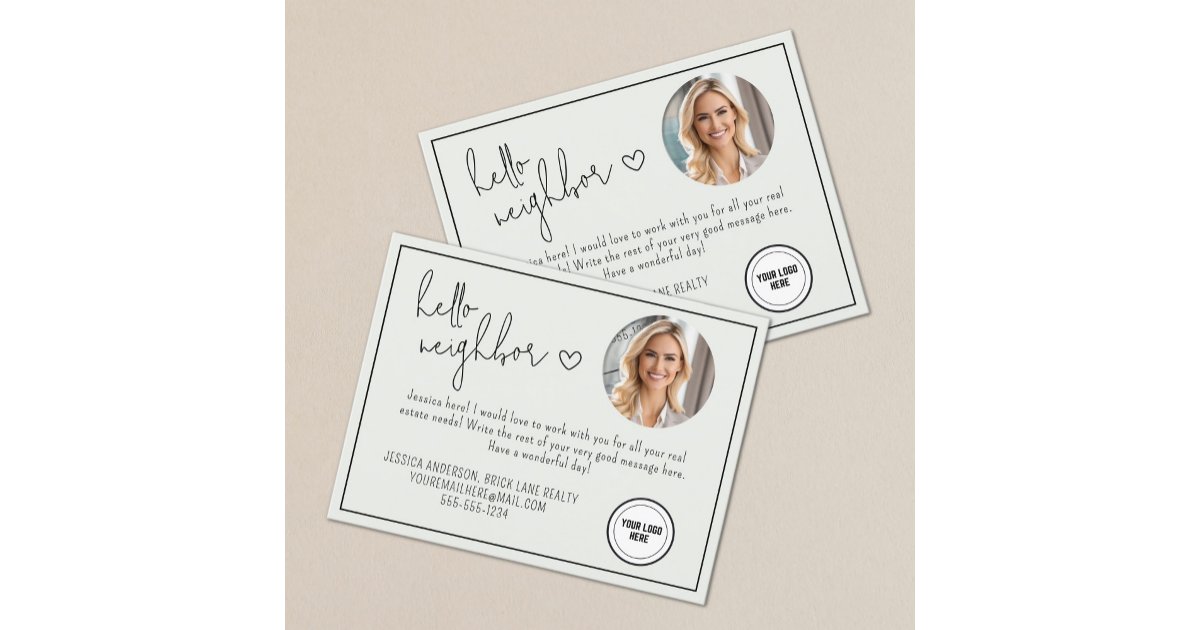 Professional Hello Neighbor Real Estate Postcard | Zazzle