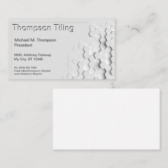 Professional Hexagon Tile Pattern Elegant Modern Business Card | Zazzle
