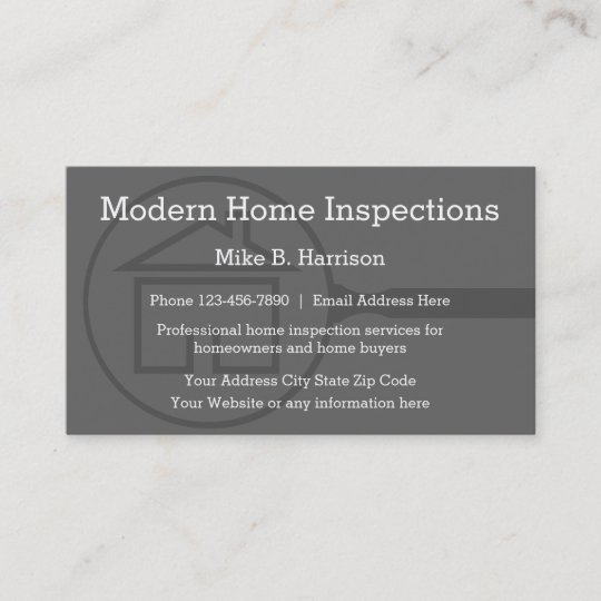 Professional Home Inspection Modern Design Business Card | Zazzle.com
