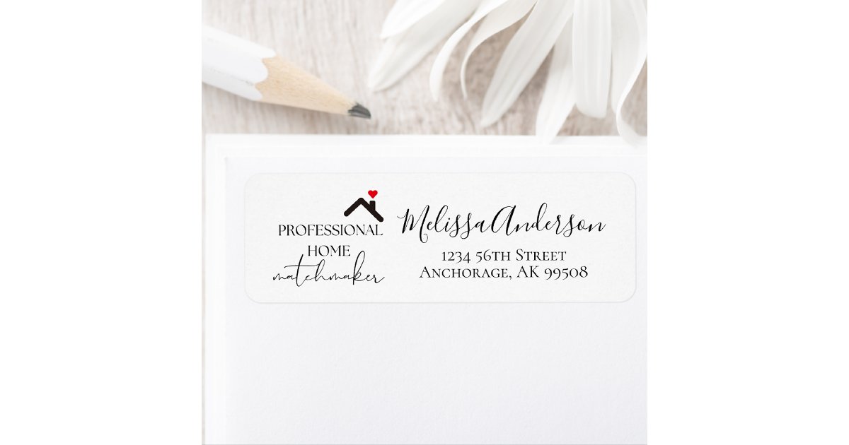 Professional Home Matchmaker Real Estate Address Label | Zazzle
