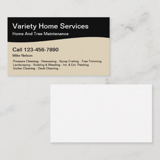 Professional Home Services Business Card | Zazzle