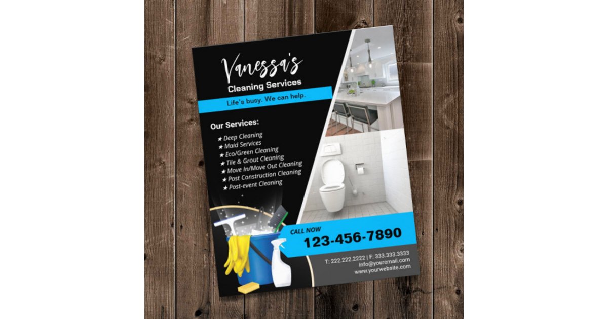 Professional House Cleaning Maid Service Photo Flyer | Zazzle