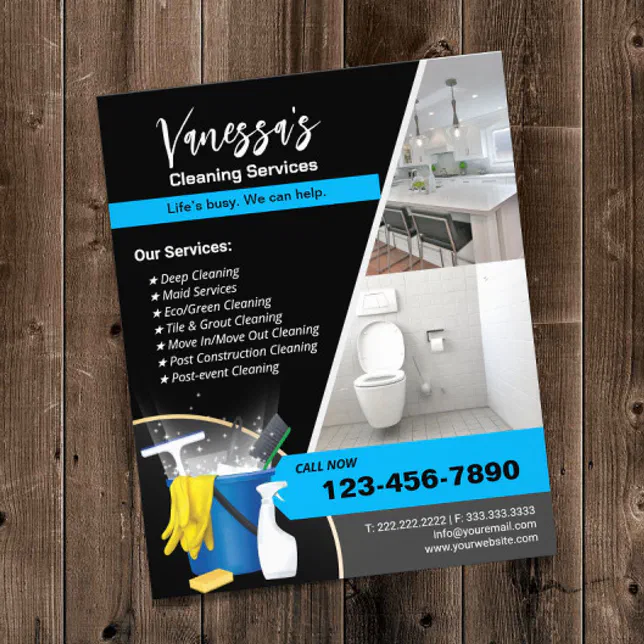 Professional House Cleaning Maid Service Photo Flyer | Zazzle