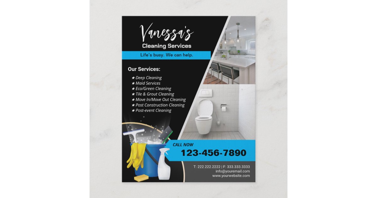Professional House Cleaning Maid Service Photo Flyer | Zazzle