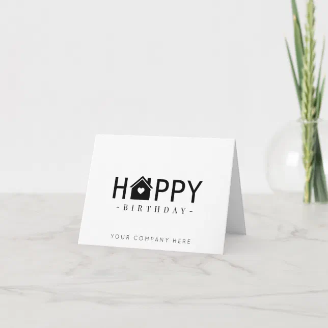 Professional House Happy Birthday Real Estate Card | Zazzle