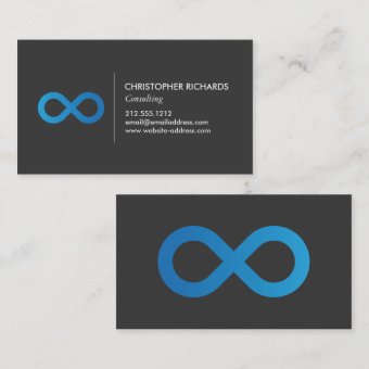 Professional Infinity Symbol in Blue Business Card | Zazzle