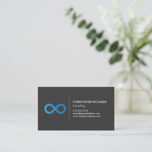 Professional Infinity Symbol in Blue Business Card | Zazzle