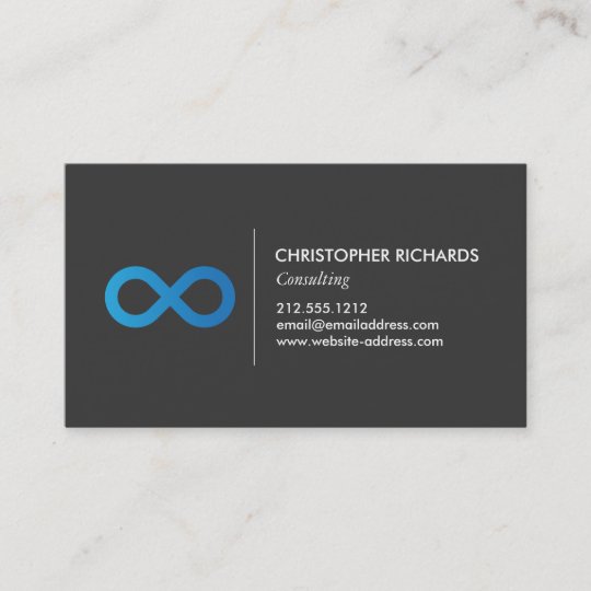 Professional Infinity Symbol in Blue Business Card | Zazzle.com