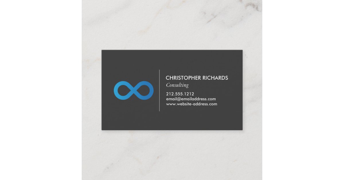 Professional Infinity Symbol in Blue Business Card | Zazzle