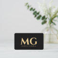 Professional Initials Elegant Modern Black Business Card | Zazzle