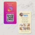 Professional Instagram Photo Follow Me Qr Code Business Card | Zazzle