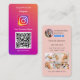Professional Instagram Photo Follow Me Qr Code Business Card | Zazzle