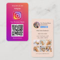 Professional Instagram Photo Follow Me Qr Code Business Card | Zazzle