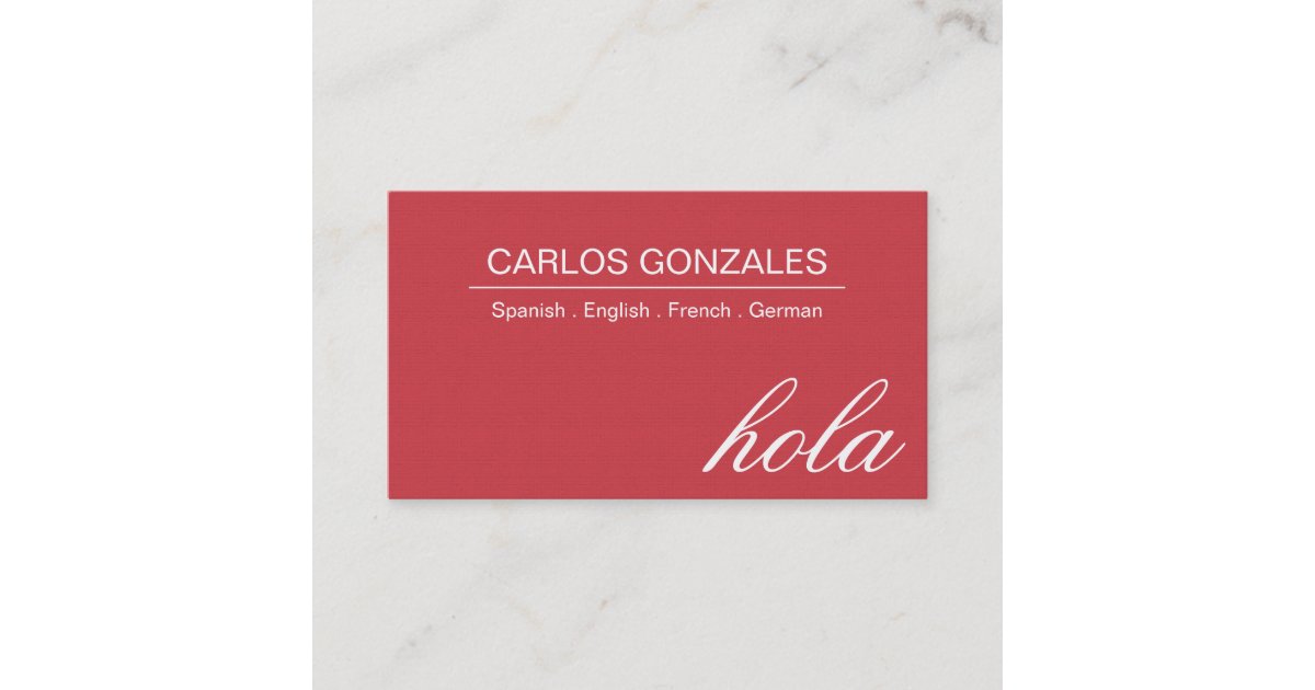 Professional Interpreter Translator Business Card | Zazzle