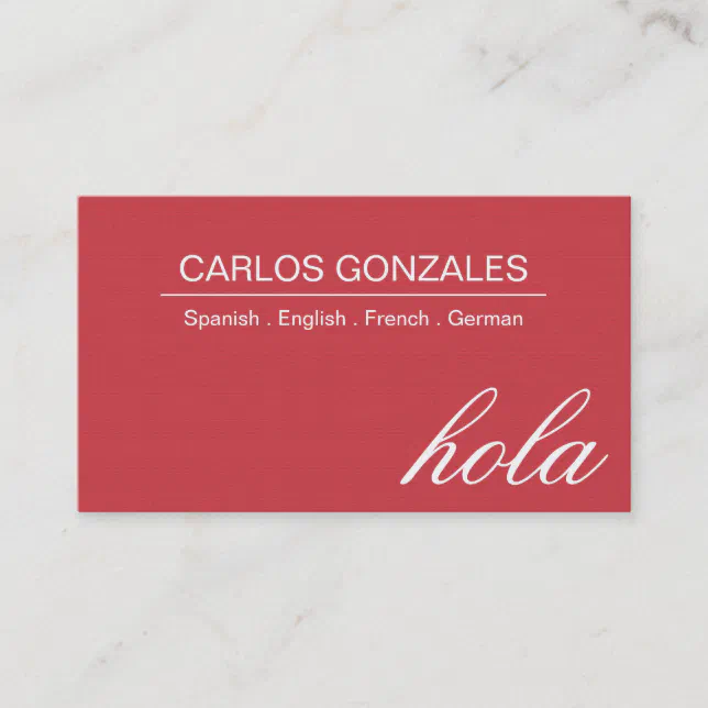 Professional Interpreter Translator Business Card | Zazzle