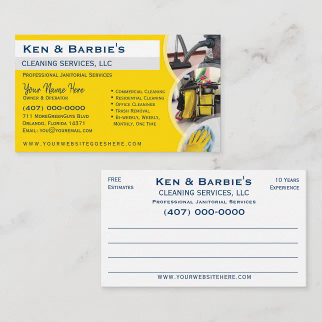 Professional Janitorial Cleaning Housekeeping Serv Business Card | Zazzle