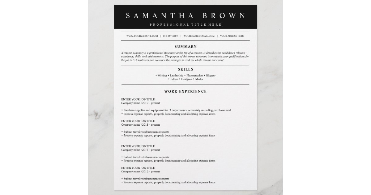 Professional job application resume | Zazzle