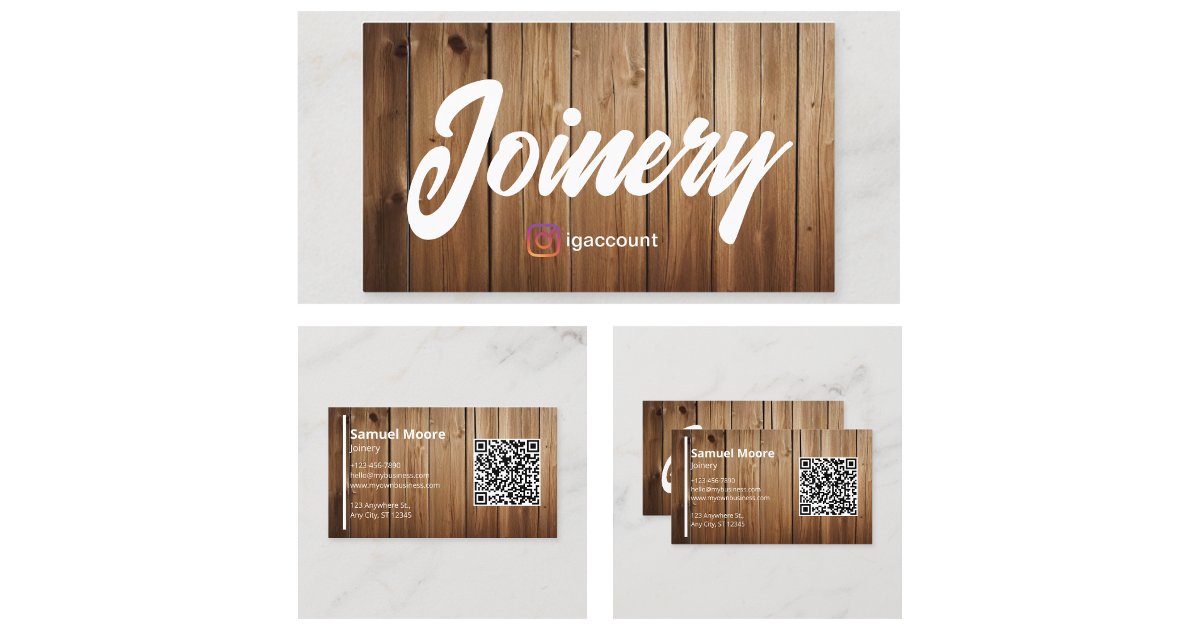Professional Joinery Templates QR Code Business Card | Zazzle