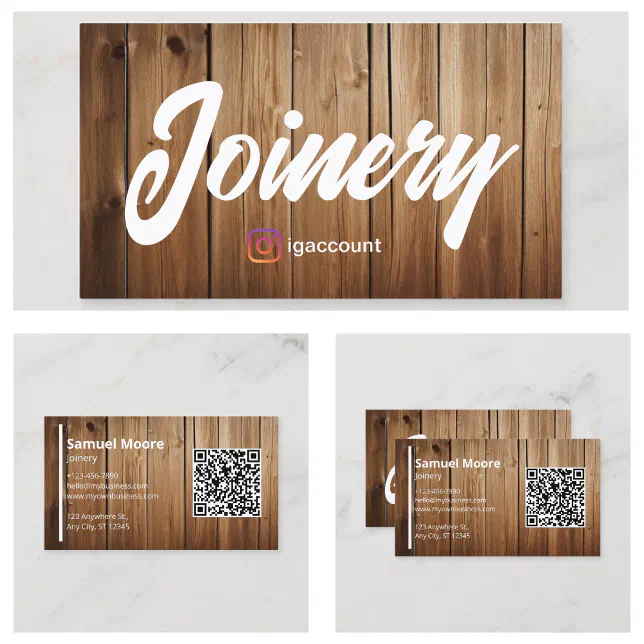 Professional Joinery Templates QR Code Business Card | Zazzle