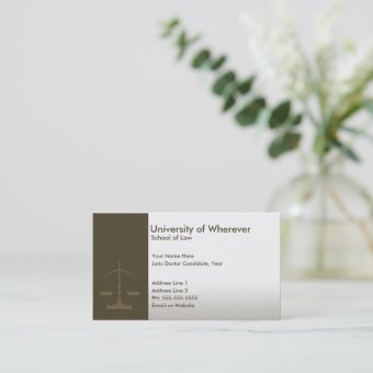 professional justice law student business card | Zazzle