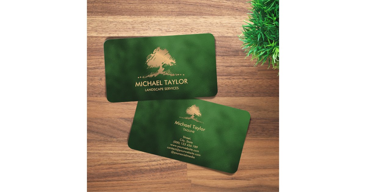 professional landscape tree service and lawn care business card | Zazzle