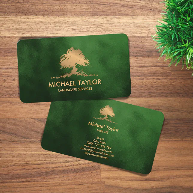 professional landscape tree service and lawn care business card | Zazzle