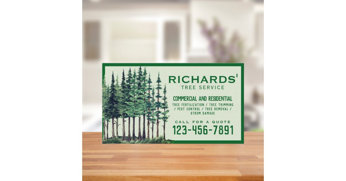 Professional Landscape Tree Service Business Card | Zazzle