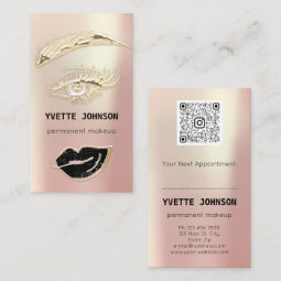 Professional Lashes Brows Makeup Logo QR Code Business Card | Zazzle